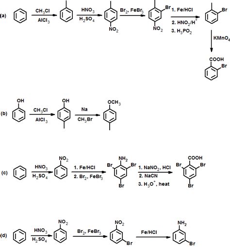 solved how would you synthesize the following substances starting from 1 answer