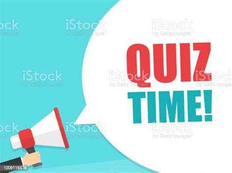 퀴즈 시간 확성기를 들고 남성 손 연설 거품이 있다입니다 스피커입니다 비즈니스 마케팅 및 광고 배너입니다 벡터 일러스트입니다 교육에 대한 스톡 벡터 아트 및 기타 이미지