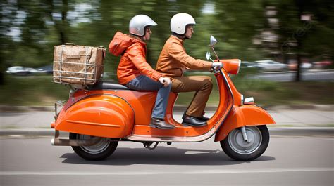 주황색 스쿠터가 두 사람과 함께 운전하고 있습니다 재미있는 오토바이 그림 모터 달린 자전거 오토바이 배경 일러스트 및 사진 무료 다운로드 Pngtree