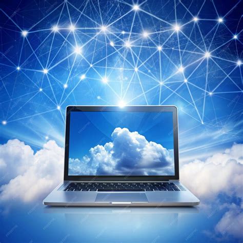 Premium Photo Cloud Computing Laptop Floating With Icon Network