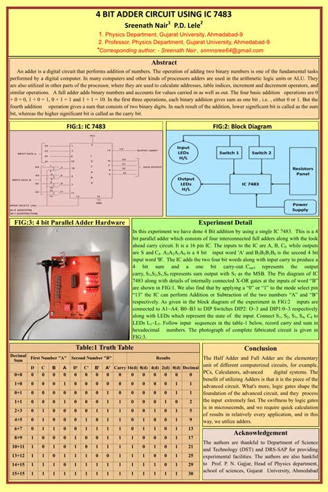 Pdf 4 Bit Adder Circuit Using Ic 7483