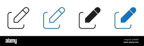 Edit Icon Linear Vector Graphics Sign Or Symbol Set For Web App Ui Stock Vector Image And Art Alamy