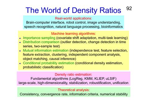Density Ratio Estimation In Machine Learning Masashi Sugiyama Mlss