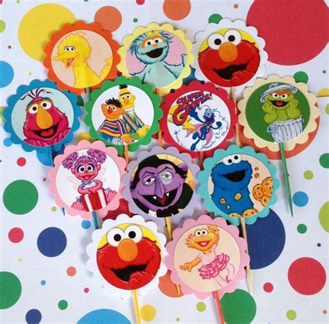 Sesame Street Cupcake Toppers Etsy