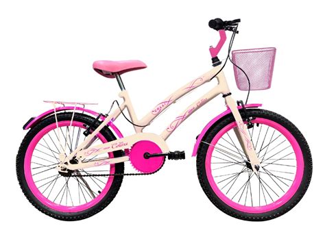 Bicicleta Infantil Aro 20 Colli Celina C Cesta Bege Sbbikes