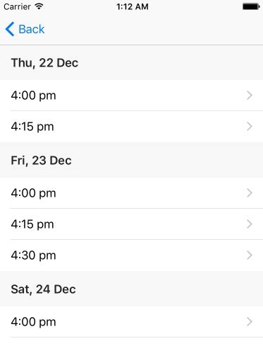 Uitableview Display An Array Of Dates In Table View Swift Stack Overflow