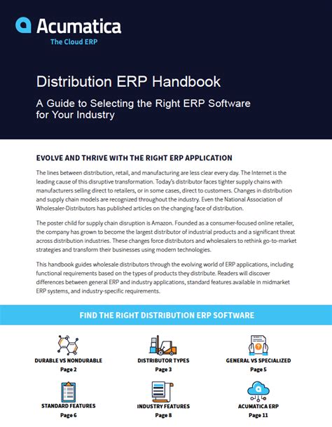 Distribution ERP Handbook A Guide To Selecting The Right ERP Software