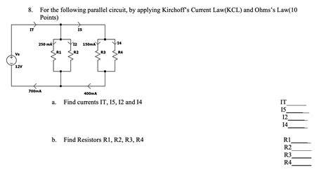 Solved For The Following Parallel Circuit By Applying Chegg