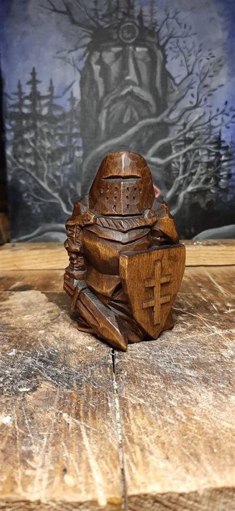 The Wooden Knight Etsy Miniature Figurines Custom Figurines Wood