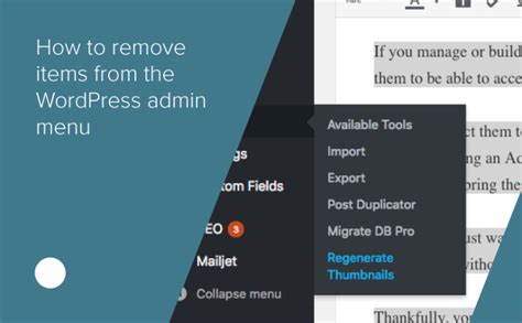 How To Remove Items From The Wordpress Admin Menu Rusticated