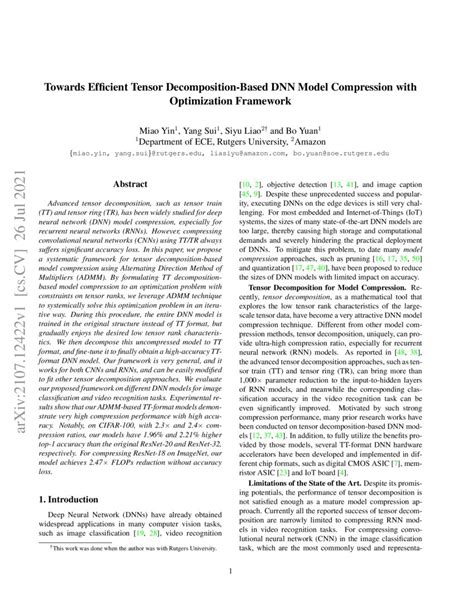 Towards Efficient Tensor Decomposition Based Dnn Model Compression With Optimization Framework
