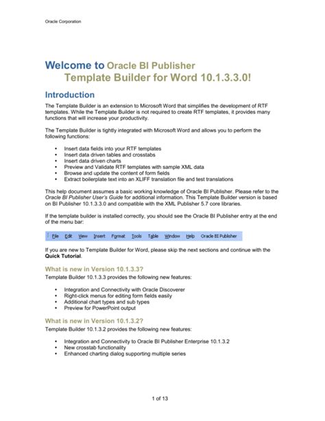 Oracle Bi Publisher Template Builder User Guide
