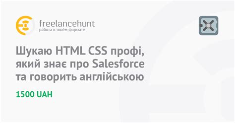 Im Looking For A Html Css Professional Who Knows About Salesforce And Speaks English