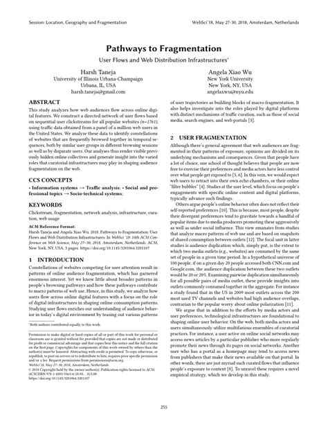 Pdf Pathways To Fragmentation User Flows And Web Distribution Infrastructures