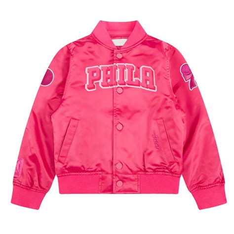 Nba Full Snap Philadelphia 76ers Triple Pink Jacket