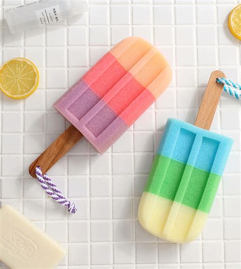 세상에서 가장 달콤한 목욕을 해보세요 아이스크림 바디스펀지 목욕 샤워 거품 하드 콘 바 과일 샤워용품 목욕용품 타일 레몬 귀여운 아이디어 상품