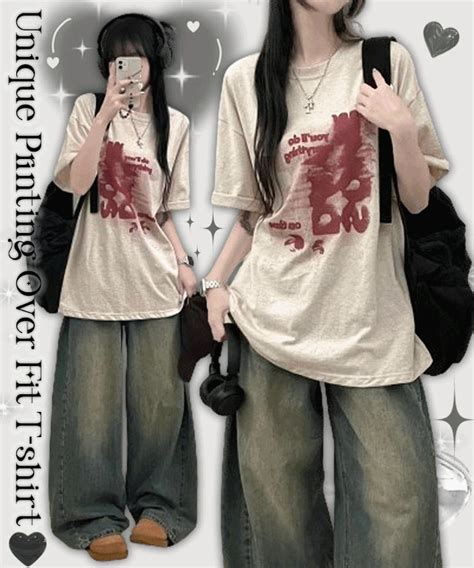 [빈티지힙 남녀공용]온타임스프레이레터링프린팅박스핏반팔티 3color 에이블리