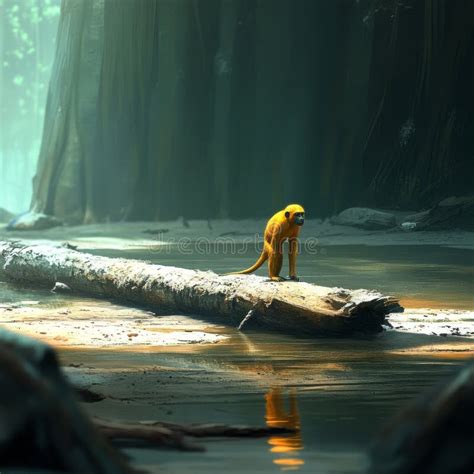 An Artistic Portrayal Of A Wetland Ecosystem Reflecting Natural Themes Stock Image Image Of