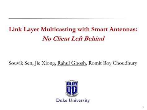 Ppt Link Layer Multicasting With Smart Antennas No Client Left Behind Powerpoint Presentation