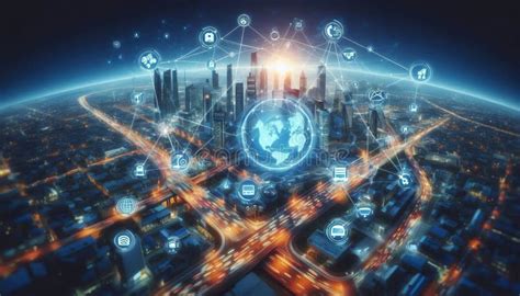 Internet Of Things Iot The Network Of Physical Devices Vehicles Stock Illustration