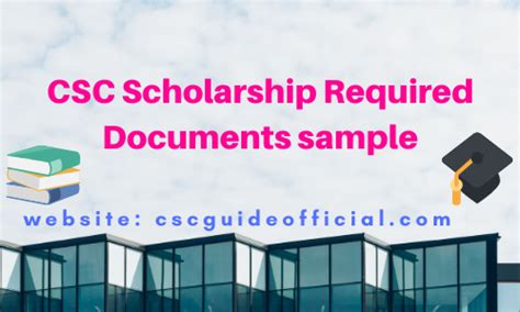 Csc Scholarship Documents Samples Csc Guide Official