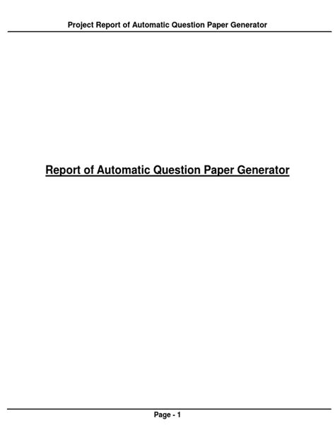 Automatic Question Paper Generator Pdf Software Testing