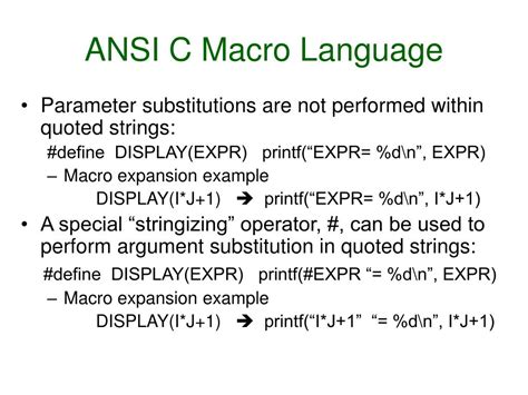 Ppt Ansi C Macro Language Powerpoint Presentation Free Download Id
