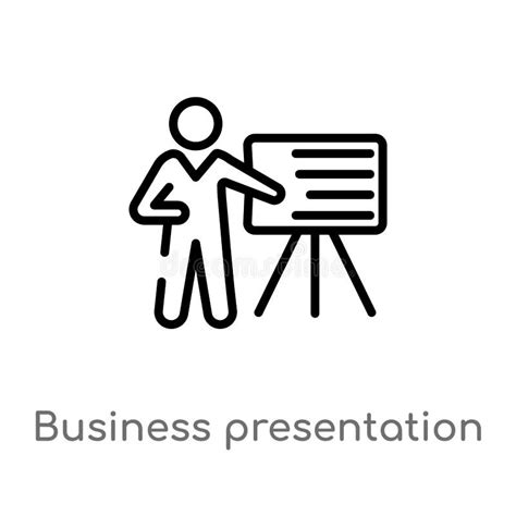 Outline Business Presentation Vector Icon Isolated Black Simple Line Element Illustration From