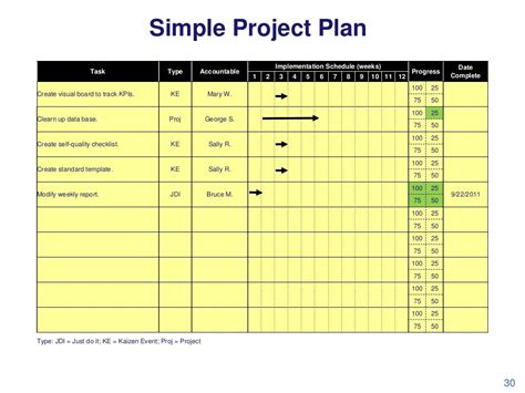 Simple Project Plan Task Type