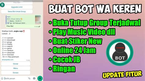 Cara Membuat Bot Whatsapp Untuk Buka Tutup Group Otomatis Youtube