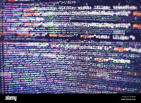 Css Javascript And Html Usage Monitor Closeup Of Function Source Code