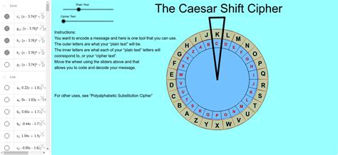 The Caesar Shift Cipher Geogebra The Caesar Shift Cipher Geogebra