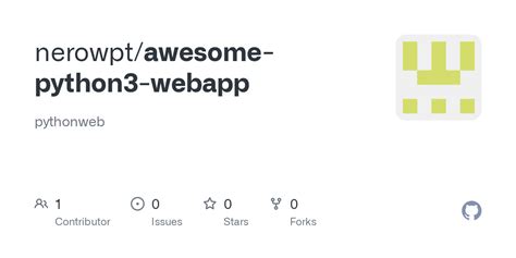 Github Nerowptawesome Python3 Webapp Pythonweb