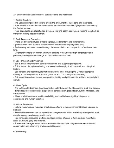 AP Environmental Science Notes Earth Systems And Resources Plate Tectonics Is The Theory That
