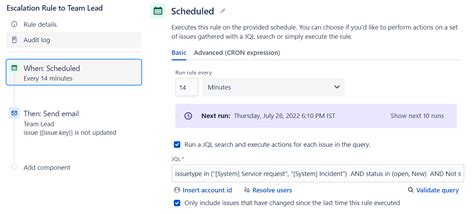 Escalation Rules Configurations