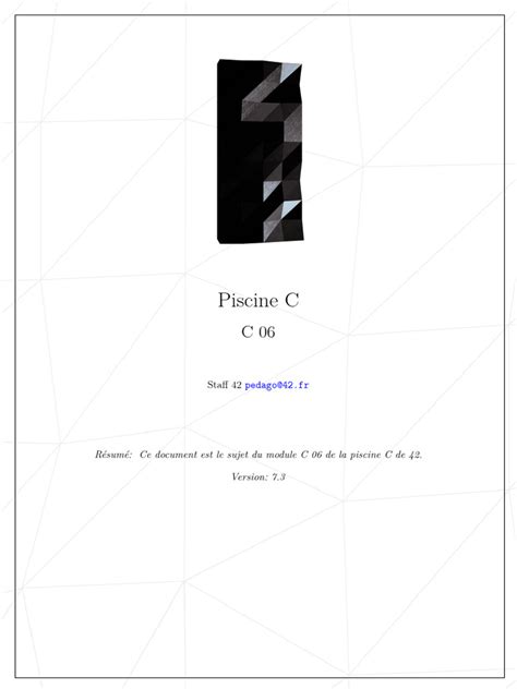 Piscine C Résumé Ce Document Est Le Sujet Du Module C 06 De La