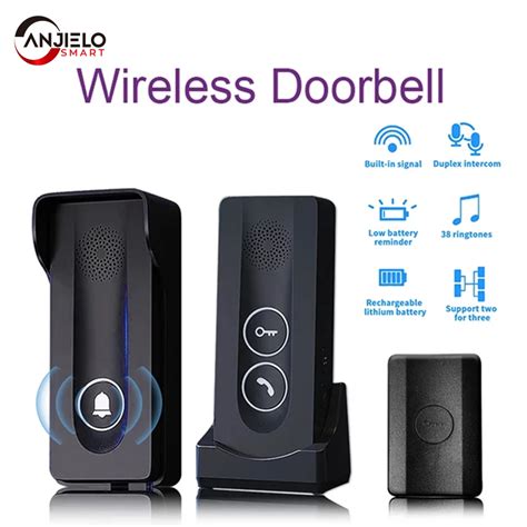Anjielo Wireless Intercom Doorbell No Wiring Required Built In Wireless Signal Two Way Intercom