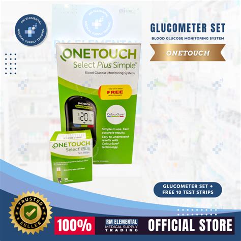 One Touch Select Plus Simple Glucometer Free 10 Strips Original