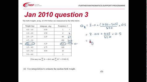 Fmsp Revision Edexcel S1 January 2010 Qn 3 Mean Standard Deviation