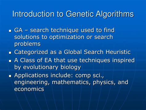 Ppt Genetic And Evolutionary Algorithms Powerpoint Presentation Free Download Id 1489132