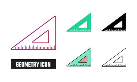 Premium Vector Geometry Icon Set Vector Illustration