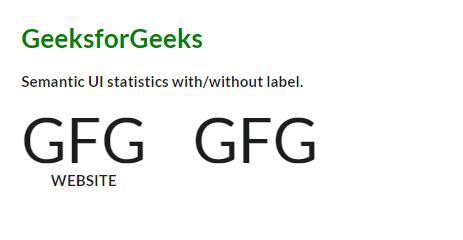 Semantic UI Statistics Content Label GeeksforGeeks