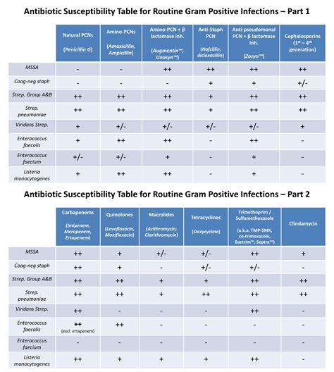 Antibiotic Coverage Chart Gram Positive Negative The Chart My Xxx Hot Girl