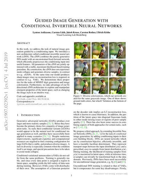 Guided Image Generation With Conditional Invertible Neural Networks