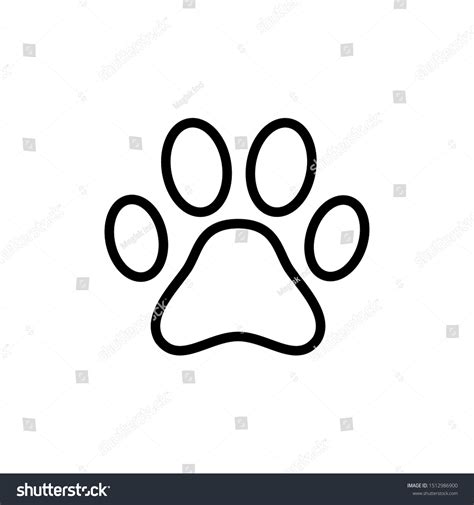 Outline Style Paw Print Icon Vector Stock Vector Royalty Free 1512986900 Shutterstock