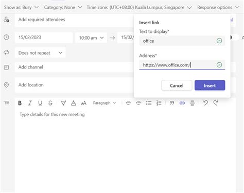 How Do You Insert A Hyperlink In Meetings Description Microsoft Qanda