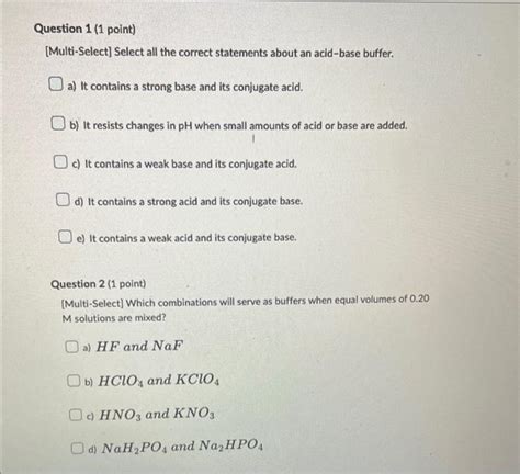 Solved Multi Select Select All The Correct Statements Chegg Com