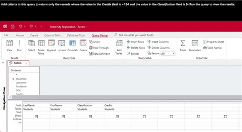 Add Criteria To This Query To Return Only The Records Where The Value In The Credits Field Is