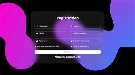 Responsive Registration Form With Video Background Html And Css