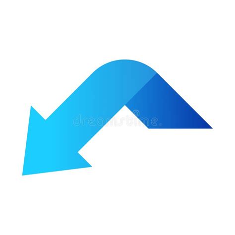 Blue Arrow Icon Pointing Left Stock Vector Illustration Of Stroke